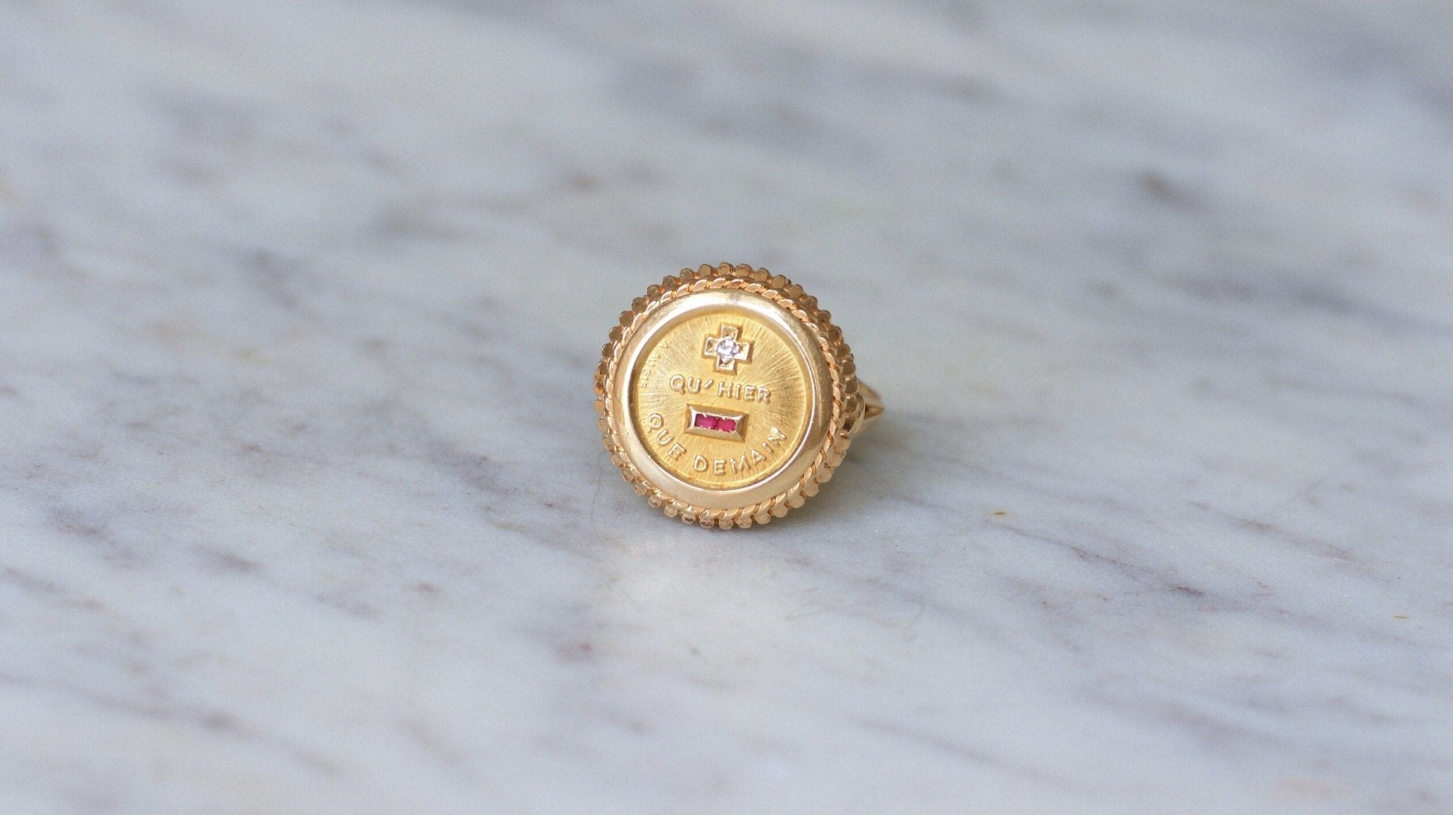 Bague Augis Vintage Or Jaune et Diamant T51 | Galerie Pénélope