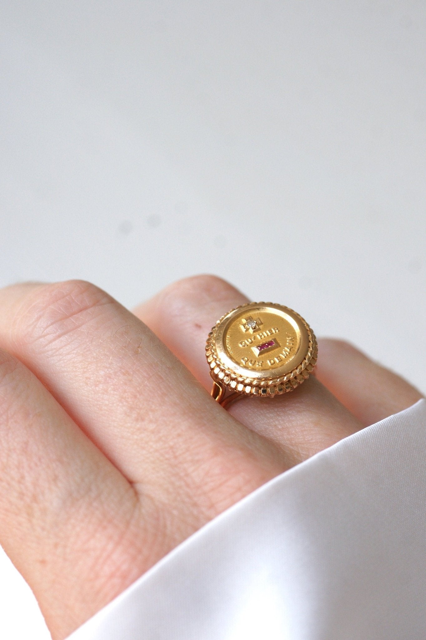 Bague Augis Vintage Or Jaune et Diamant T51 | Galerie Pénélope